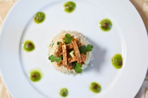 Quinoa, Avocado, and Sweet Potato Timbale With Roasted Tomatillo ...